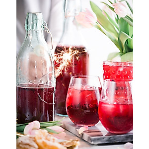 BONDII Unbreakable Stemless Wine Glasses (Set of 4) - 20 oz Shatterproof Tritan Plastic Wine Cups - 100% Top Rack Dishwasher Safe - For Indoor or Outdoor Use