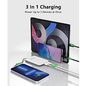 REDISONA Small Portable Charger 4500mAh Power Bank with Built-in Cable, Mini External Battery Pack Compatible with iPhone 14/14 Pro/14 Plus/14 Pro Max/13/12/11/X/8/7/6 Airpods, White