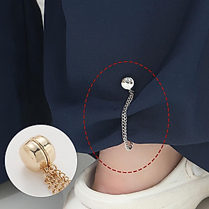 Multi-Function Magnetic Clothing Clips, 4 Pack Strongest Magnetic Strength Buttons Clips, Magnetic Buttons for Clothing, for Cardigan, Cuff Hem Trouser Legs (2*Black+2*Silver)