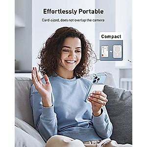 Baseus Magnetic Power Bank Battery Pack 6000mAh Wireless Portable Charger PD 20W with USB-C Cable, for MagSafe, for iPhone 14/13/12 Series, White