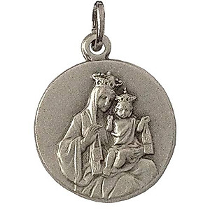 CARMEL SCAPULAR MEDAL (OUR LADY OF MOUNT CARMEL - VIRGIN OF CARMEL) - 100% MADE IN ITALY (Round Shape)