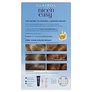 Clairol Nice'n Easy Permanent Hair Dye, 6W Light Mocha Brown Hair Color, Pack of 3