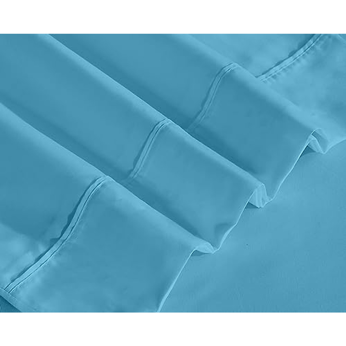 RUVANTI Full Size Sheets Set, Brushed Microfiber Sheets 4 Pieces (1 Fitted Sheet, 1 Flat Sheet, 2 Pillowcases), with 15-inch Deep Pockets, Lightweight & Compfy Premium Hotel Bedding, Sky Blue