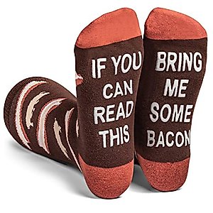 Lavley If You Can Read This - Funny Socks Novelty Gift For Men, Women and Teens (Bacon)