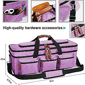 Damocles Cutting Machine Carrying Bag Portable 3-Layer Shock Absorbent Cutting Machine Tote Bag Compatible with Cricut Explore Air 2 & Cricut Maker (Purple)