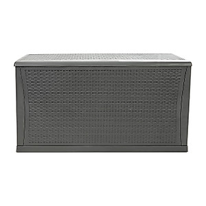 Flash Furniture 120 Gallon Plastic Deck Box - All-Weather Patio Storage and Organization for Throw Pillows, Pool Toys or Garden Tools