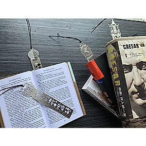 4 Pcs Hollow Metal Bookmark Phineon Carousel Birdcage Fish Tank Book Marks with Braided Tassel Pendant for Kids Students Children Boys Girls