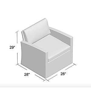 Baner Garden A170 5 Piece Outdoor Sofa Rattan Pool Patio Garden Set with Coffee Table and Beige Cushions, Wicker, Mixed Brown/Gray