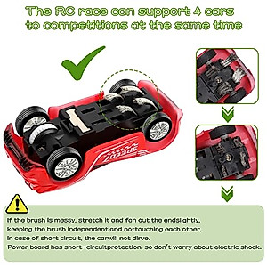 Slot Car Race Track Sets, 23 ft Battery Powered or Electric Track with 4 Slot Cars, Dual Racing Game Lap Counters, Race Track Set Features a Loop, Turns, Straightaways and a Crossover for Boys Age 4-8