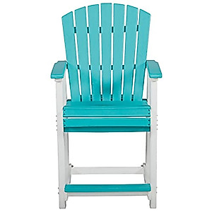 Signature Design by Ashley Outdoor Eisely HDPE Patio Barstool, 2 Count, Turquoise