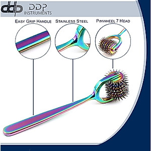 DDP Wartenberg Pin Wheel Pinwheel 7 Head Diagnostic Multi Color Rainbow