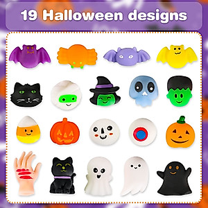MGparty 48pcs Halloween Squishies Toys for Kids Halloween Party Favors Halloween Goodie Bag Fillers Prizes Halloween Decorations Stress Relief Favor Toys for Kids