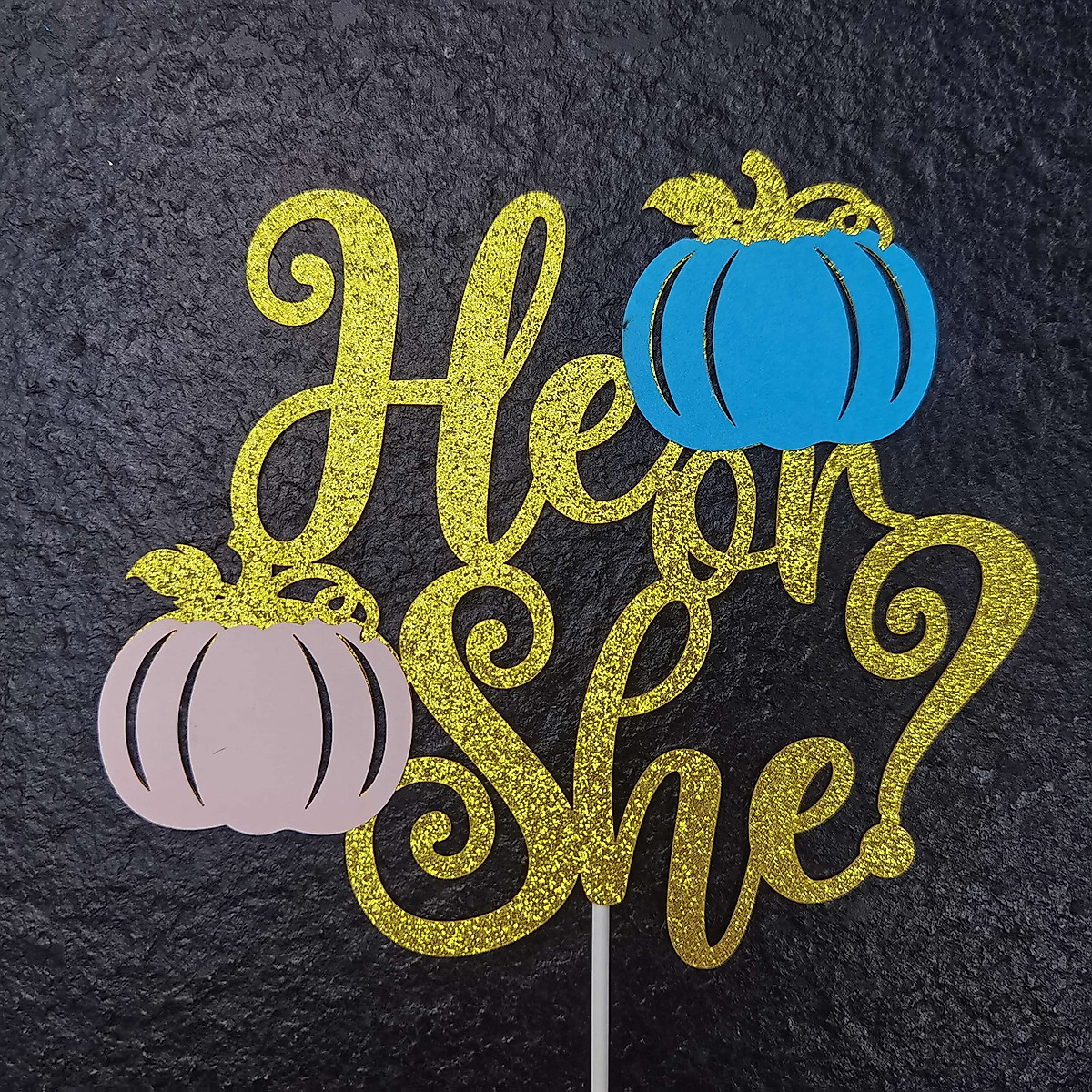 Pumpkin Gender Reveal Decorations Fall Gender Reveal Decorations He or She What Will Our Little Pumpkin Be Banner He or She Cake Topper He or She Fall Baby Gender Reveal Party Supplies