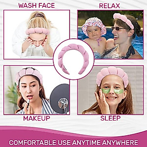 Spa Headband for Women - Sponge Spa Headband for Washing Face - Skin Care Headbands - Terry Towel Cloth Hair Band for Skincare - Puffy Spa Headband - Skincare - Hair Accessories - Makeup Removal