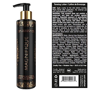 Onyx Magnifique Indoor & Outdoor Tanning Lotion with Bronzer and Accelerator - Bronzing Lotion for Dark Tan Result - Luxury Tanning Lotion with Push-Up Complex Coffee Blend - Lightweight Formula