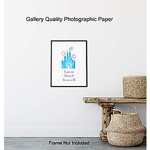 World Castle Inspirational Quote Wall Decor Set -Motivational Room Decoration Wall Art - Poster Print for Boy, Girl Kids Bedroom - Gift for Women and Fans - 8x10 Unframed print