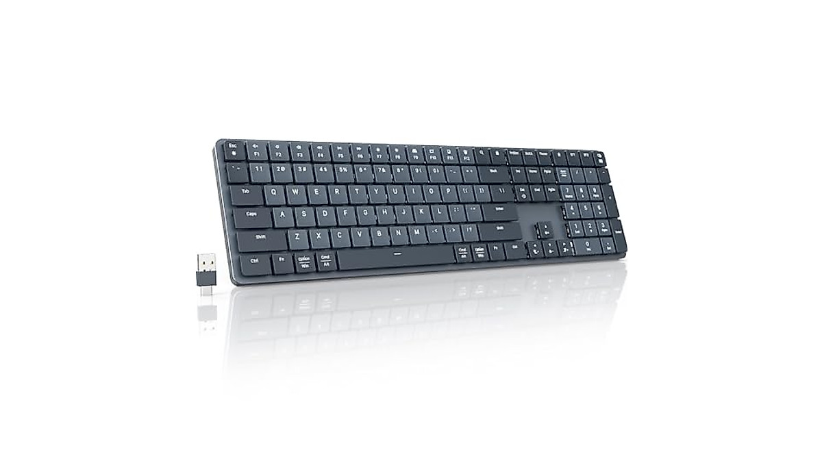 Veilzor Wireless Keyboard - Super Quiet Dual-System Layout Wireless ...