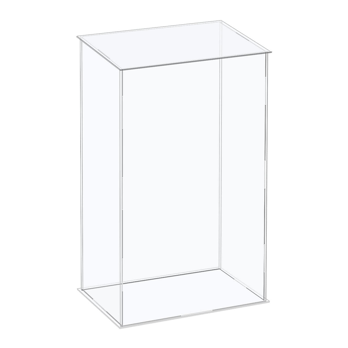 MECCANIXITY Acrylic Display Case Plastic Box Cube Storage Box Clear Assemble Showcase 4.3x4.3x12.2 Inch for Collectibles