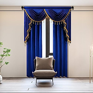 ELKCA Luxury Royal Blue Velvet Window Curtain for Living Room,Grommet Top,2 Panels(Royal Blue, 52" W x 84" L)