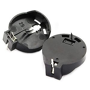 RuiLing 10pcs CR2032 Button Battery Holder 2 Pin DIP Coin Cell Battery Socket