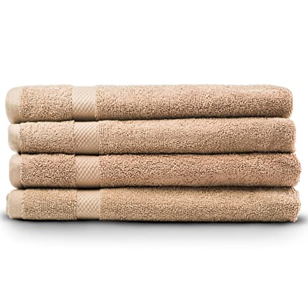 Villa Celestia 700 GSM Beige Hand Towels for Bathroom 4 Pack - 100% Cotton Hand Towels Soft Absorbent & Fast Drying Bathroom Hand Towels-Elegant Salon Spa Hotel Bath Hand Towel Set of 4 (16''x 28'')