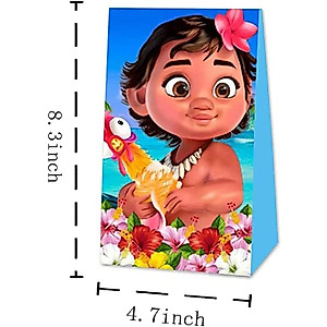 OU GUAN Moana Party Gift Bags Candy Bags Moana Party Supplies Moana Birthday Party Decoration (Pack of 18)
