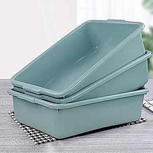 Hespapa 13L Wash Tub Basin, Mint Green Utility Commercial Bus Tub Box, 4 Packs
