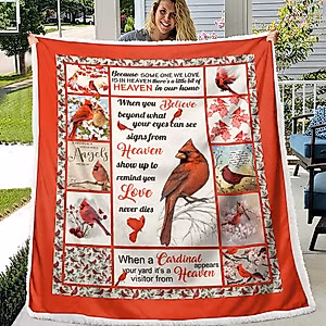 BEDMUST Cardinal Blankets and Throws Soft Cozy Red Bird Sherpa Blanket Women Bedroom Decor Cardinal Memorial Gifts for Grandma (60x80 inches)