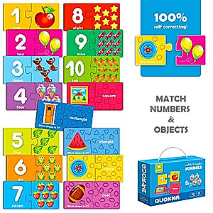 5X MEGASET Toddler Puzzles Ages 2-4 - Matching Games for Kids Ages 3-5 by QUOKKA - Numbers Animals Opposites ABC Learning for Toddlers 1-3 Year Old - Educational Toy Activities for Boy and Girl