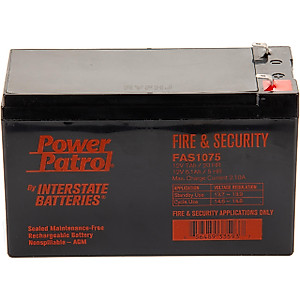 Interstate Batteries 12V 7Ah Fire & Security Battery (8-Count) (F1 Terminal) SLA AGM VRLA Power Patrol Rechargeable Replacement for Fire Alarms, Security Systems (FAS1075)