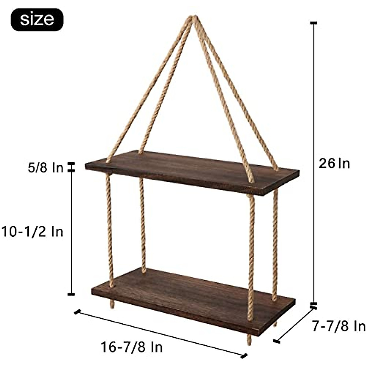 Mkono Wall Hanging Shelf, 3 Tier and 2 Tier