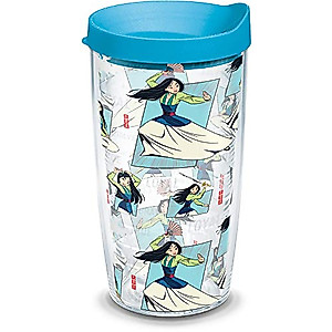 Tervis Made in USA Double Walled Disney - Mulan Collage Insulated Tumbler Cup Keeps Drinks Cold & Hot, 16oz, Collage