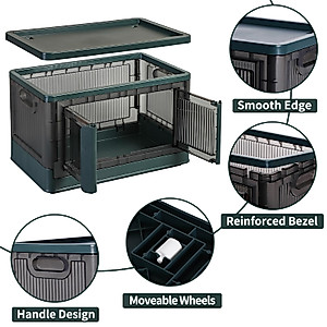 Kitchen Organization - Collapsible Food Storage Containers, Plastic Under Sink Organizers and Storage, 8.4 Gal Spice Organizer, Stackable Kitchen Sink Organizer, Stackable Storage Bins with Wheels