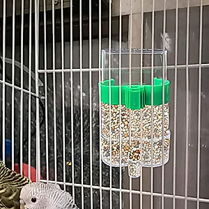 Fiayu 200ml Bird Feeder, Plastic Automatic Drinking Bowl Water Dispenser Feeding Cup Bird Feeder for Lovebirds Canaries Parrot Parakeet(2Pcs) (AMIKQ09WR6US*2)