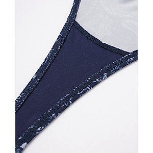 Lucky Brand Women's Underwear - 10 Pack Microfiber Thong Panties (S-XL), Size Large, Blue Iris/Gardenia/Silver Sconce/Blue/Multi