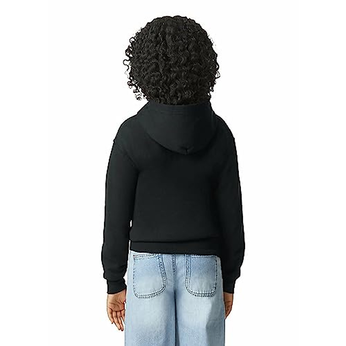 Gildan Youth Full Zip Hoodie Sweatshirt, Style G18600B, Black, Small