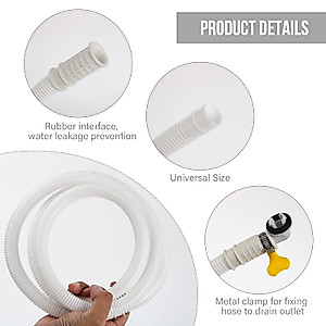BEWAVE Air Conditioner Drain Hose Kit, Universal Durable Drain Pipe for Mini Split AC Ductless Heat Pump, Portable AC Washer Dishwasher, 20 FT