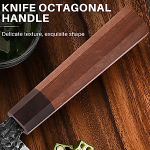 TAMOSH DIY Blank Japanese Kitchen Knives Chef Knife Replacement Octagonal Wooden Handle