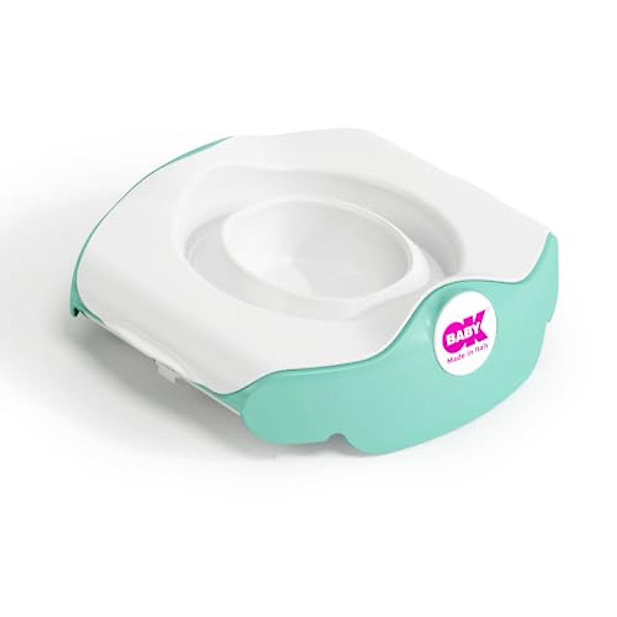 OKBABY On The Spot 3 in 1 Travel Potty Seat - Compact & Lightweight Design - Features Non-Slip Rubber Base - Removable Inner Bowl - Toilet Training Seat for Toddlers & Children, Turquoise