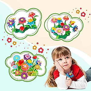 Flower Garden Building Toys for Toddler Girls - Stem Toys for 3 4 5 6 Year Old Kids Preschool Learning Activities, Educational Floral Gardening Stacking Toy Set, Birthday Gifts for Girls Age 3-6