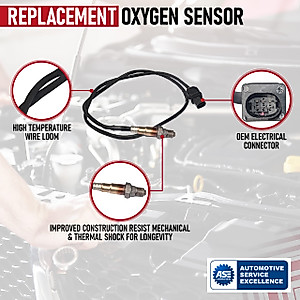 Replacement LSU 4.9 Lambda Wide Band O2 Oxygen Sensor - Replaces 17025, 0258017025 - Compatible with AEM 30-4110, 30-0300, 30-0310 - X Series AFR Inline Controller - UEGO Air and Fuel Ratio Wideband