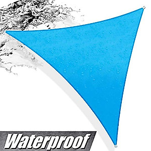 ColourTree Custom Size 16' x 16' x 16' Blue TADT16 Triangle Waterproof Sun Shade Sail Canopy Awning Shelter, 95% UV Block Water Resistant, Garden Carport Outdoor Patio (We Customize)