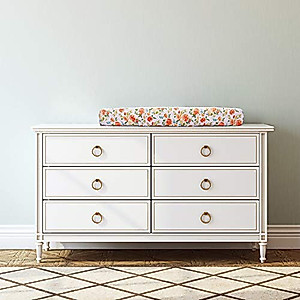 Changing Pad Covers, LNGLAT 2-Pack Cotton Cradle Sheets for Baby Girls, Fit Standard Contoured Ultra Soft Cozy Changing Table Pads