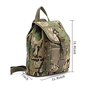 MLOLM Tactical Backpack Mini Military Rucksack Water Resistant Backpack for Mens 10L