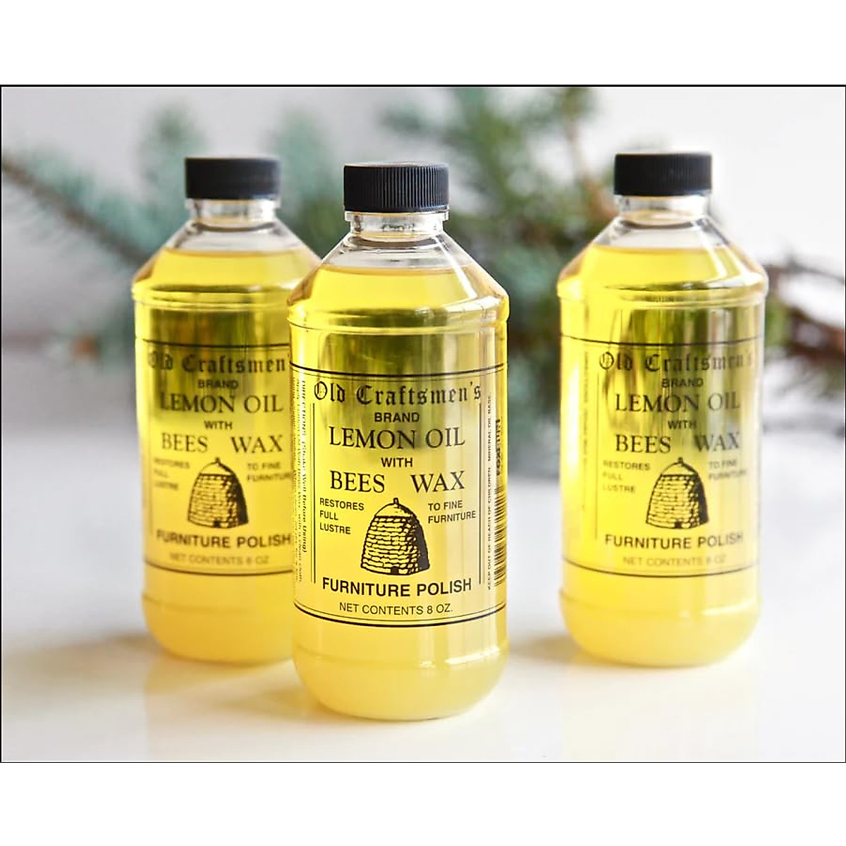 Old Craftsmen's Lemon Oil with Bees Wax Wood Furniture Polish 8oz