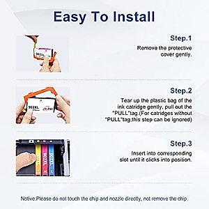 Compatible 902 XL Ink Cartridge (Newest Chip) Replacement for HP 902xl Ink cartridges Combo Pack with Officejet Pro 6978 6968 6970 6958 6962 6975 6960 6954 Printer (Black Cyan Magenta Yellow, 4Pack)
