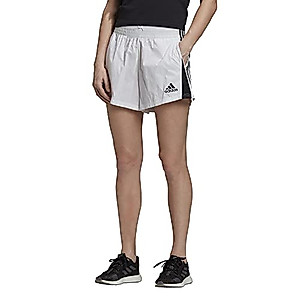 adidas,Womens,Colorblocked 3-Stripes AAC Shorts,White,Medium