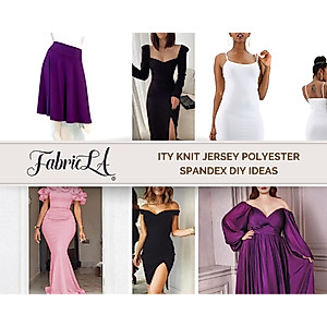 FabricLA ITY Fabric Polyester Spandex, 2 Way Stretch, 58" - 60" Wide (1 Yard) - White