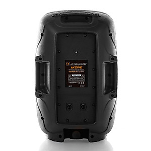 Pair Alphasonik All-in-one 12" Powered 1500W PRO DJ Amplified Loud Speakers with Bluetooth USB SD Card AUX MP3 FM Radio PA System LED Lights Karaoke Mic Guitar Amp 2 Tripod Stands Cable and Microphone