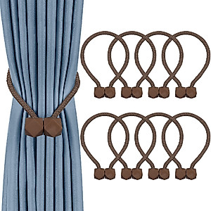 Buyshop 8 PCS Magnetic Curtain Tiebacks, European Style Convenient Drape Tie Backs, Decorative Drape Tie Backs Holdback Holder for Window Draperies，No Tools Required